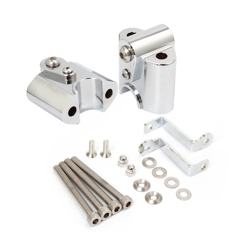 Motorcycle Aluminum Handlebar Risers Handle Bar Lift Clamp Adapters fo ...