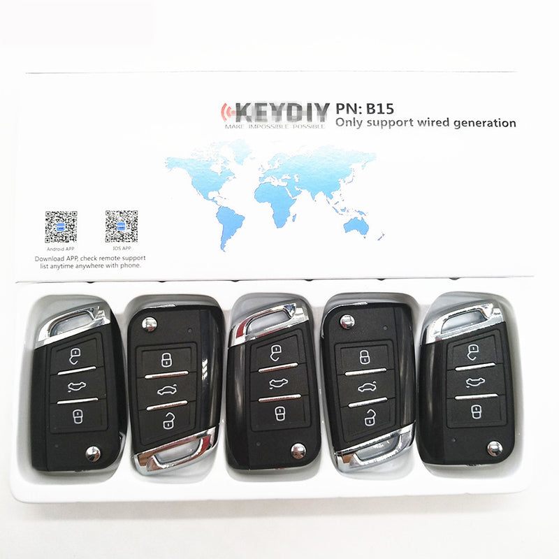 5pcs KD B15 Universal Remote Control Key 3 Button (KEYDIY B Series ...