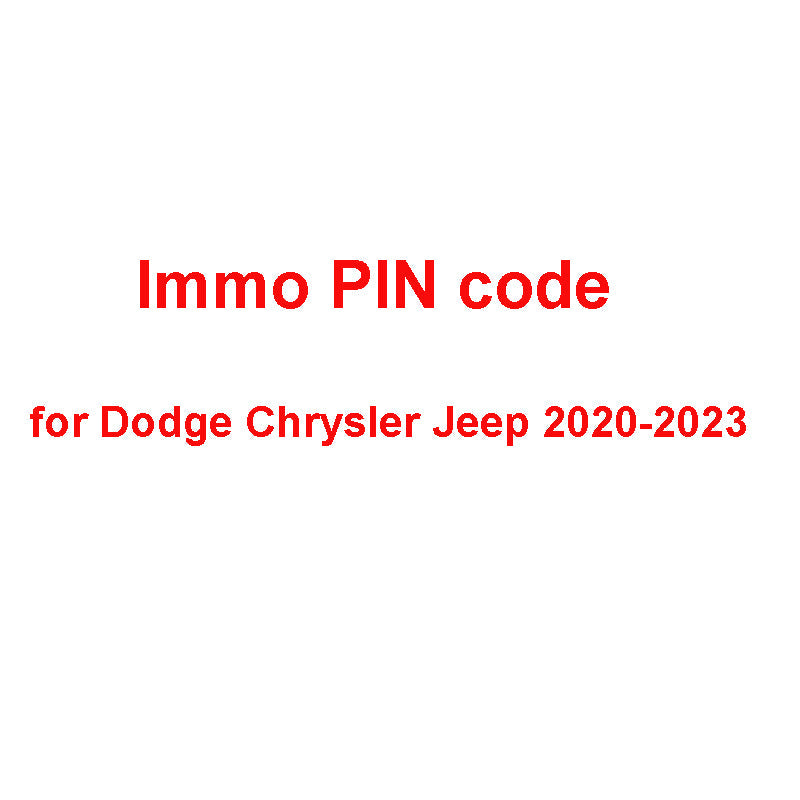 Immo PIN code Calculation Service for Dodge Chrysler Jeep 2020-2023 ...