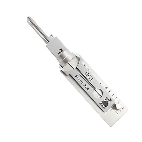 Original Lishi SC1 2-in-1 Lock Pick Decoder 5-Pin Schlage Keyway Tool ...