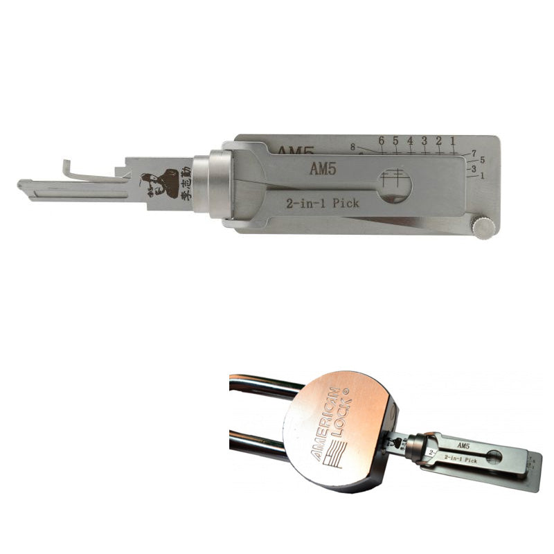 Original Lishi / AM5 Keyway Tool / 2-in-1 / Padlock Pick & Decoder - A ...